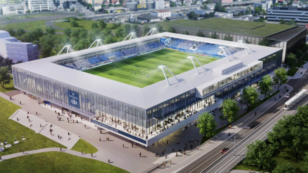 Blau-Weiß Linz stellt Pläne für Donauparkstadion vor - Fussball - 2. Liga