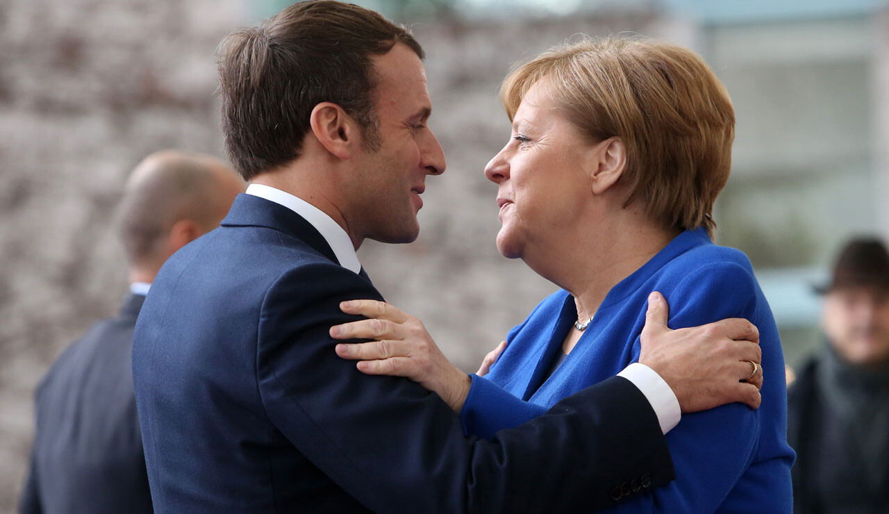 Vor CL-Halbfinale: Emmanuel Macron mit Bitte an Angela Merkel