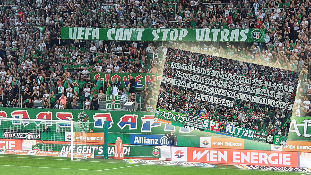 Rapid: Ultras-Protest gegen UEFA in CL-Quali gegen Sparta Prag